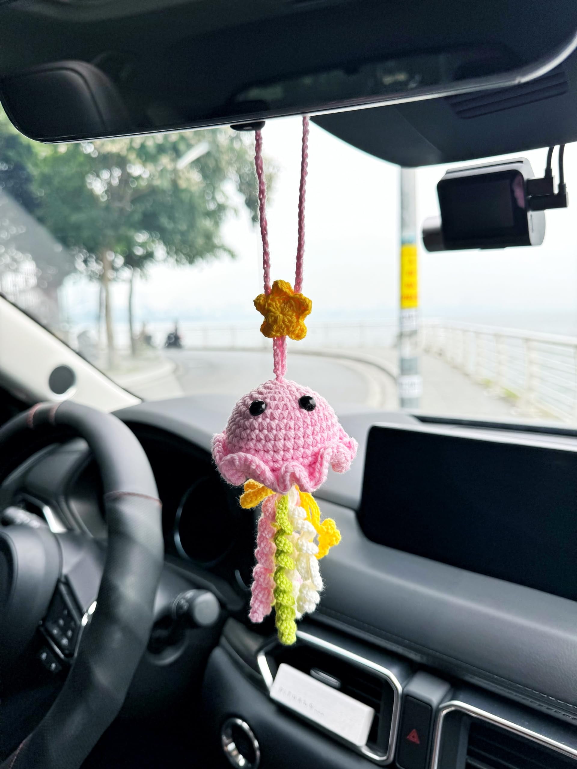 Bunny Crochet American Flag KEF16 Car Rear View Mirror Holder, Cute Car ...