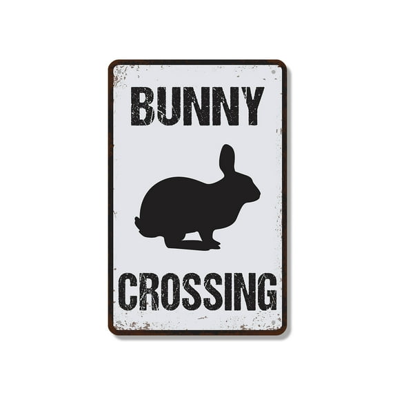 Bunny Crossing (2 Pack) 7 Inch x 10 Inch Novelty Aluminum Metal Sign ...