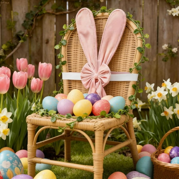 Bunny Ear Chair Covers, Easter Chair Back Covers With Elastic Band ...