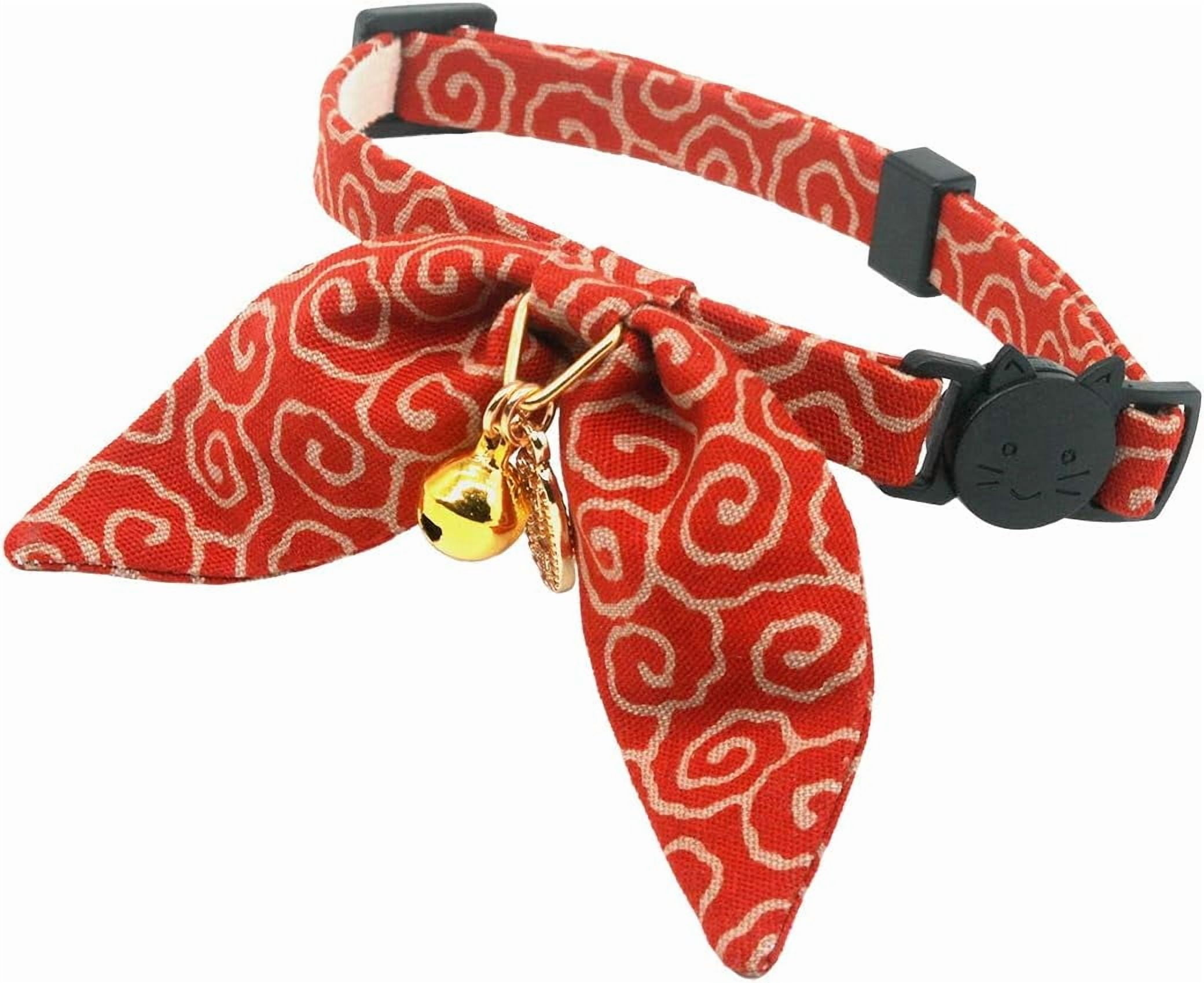 Bunny Ears Cat Collar, Japan Lucky Charm. Safety Breakaway Bowtie ...