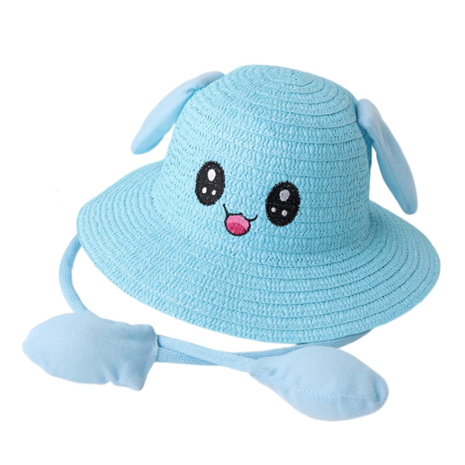Bunny Ears Straw Hat Cap Casual Children Beach Hat for Outdoor Summer ...