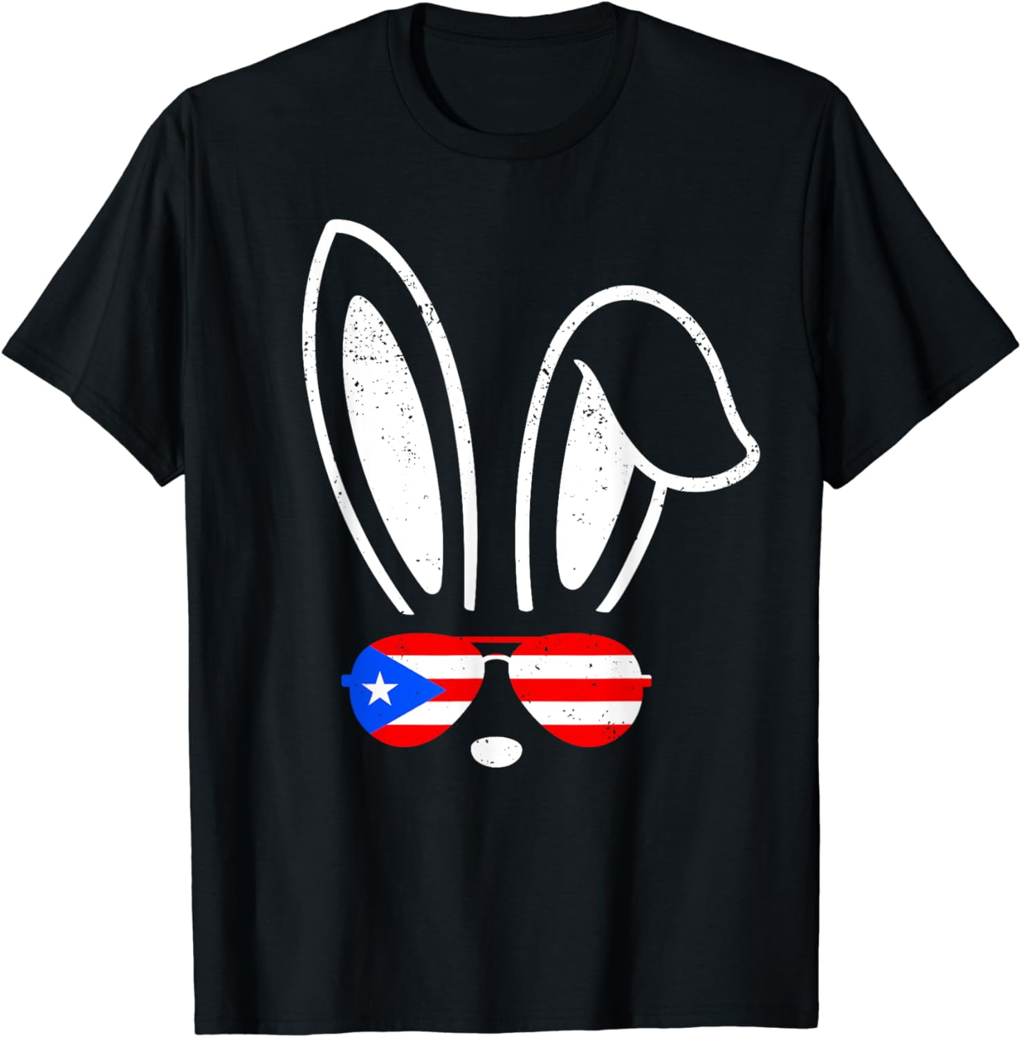 Bunny Ears Sunglasses Funny Easter Puerto Rico Flag Boricua T-Shirt - Walmart.com