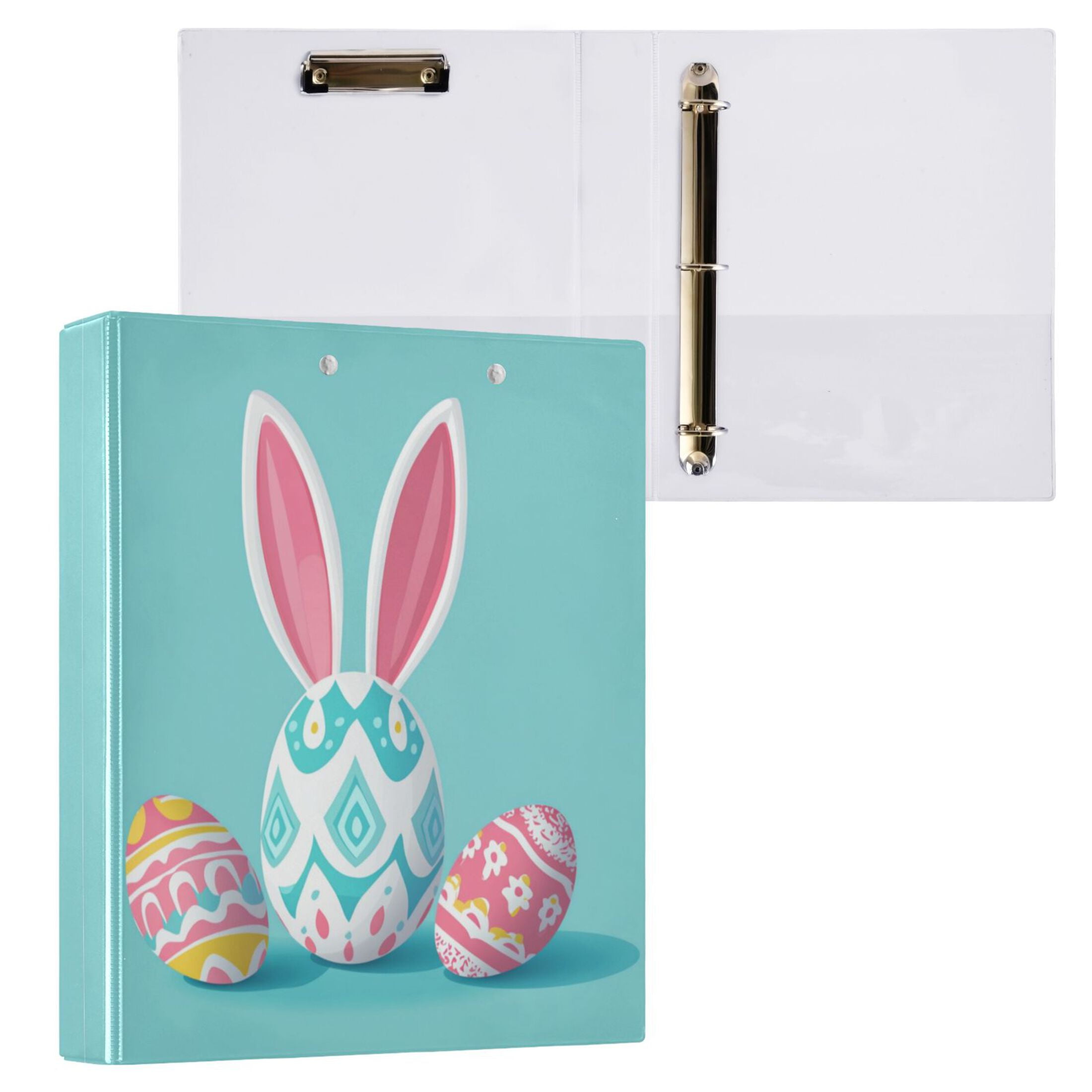 Bunny Ears and Easter Eggs 3 Ring Hardcover Binders 1.5in Round Rings ...