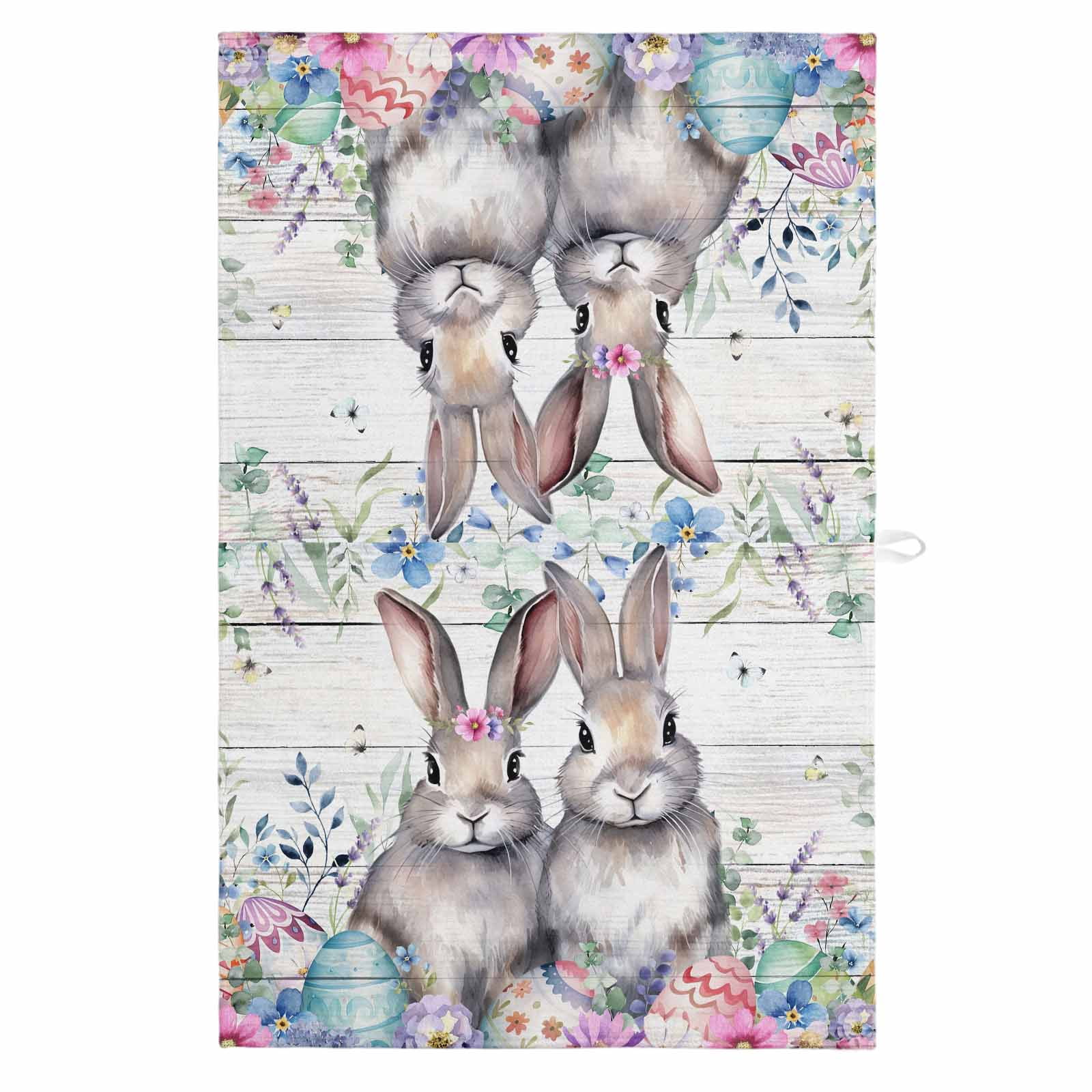 Bunny Easter 1 Pack Kitchen Towel, Water Absorbent Dish Towel ...