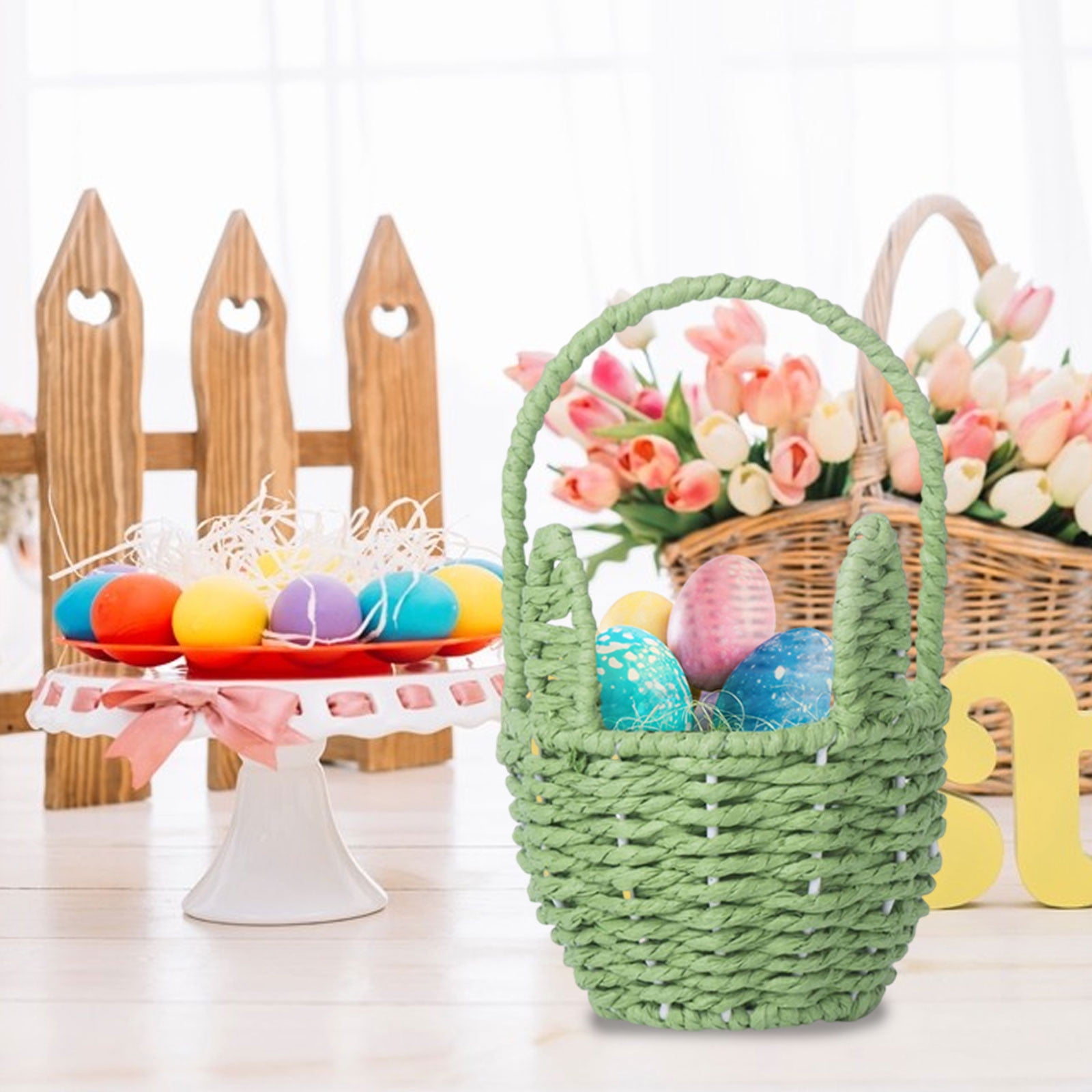 Bunny Easter Basket Easter Basket Bunny Basket Woven Easter Basket Gift ...