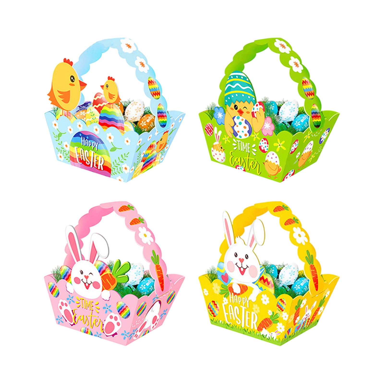 Bunny Easter Basket Easter Basket With Handle,Easter Cute Gift Box 4 ...