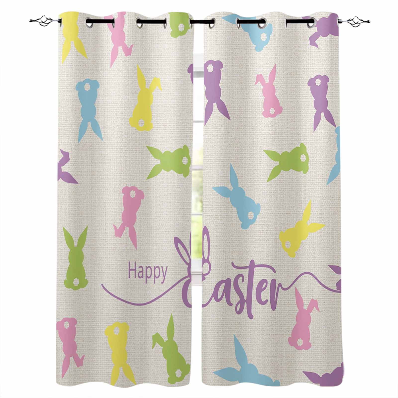 Bunny Easter Blackout Curtains for Bedroom/Living Room, Thermal ...