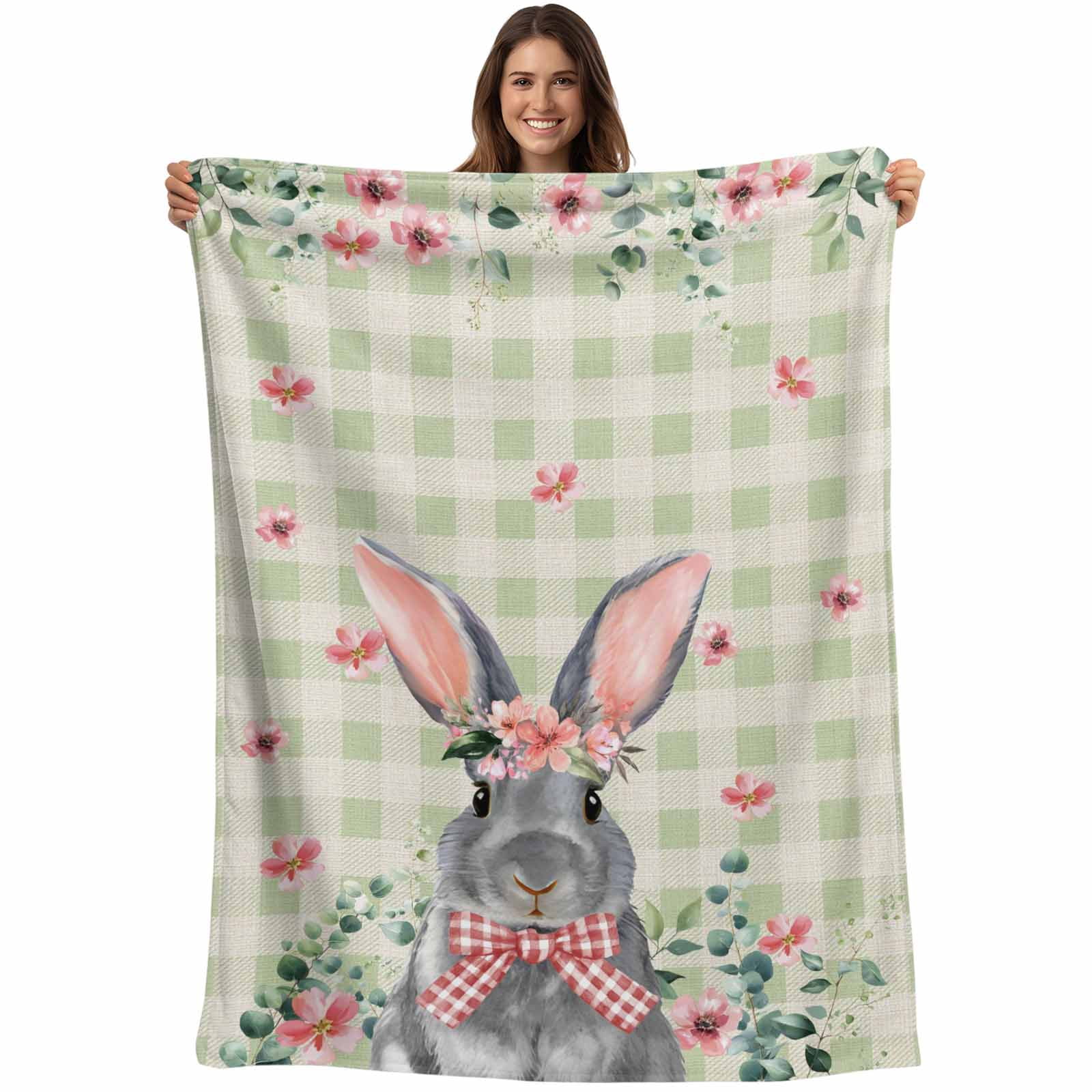 Bunny Easter Blanket Soft Cozy Warm Throw Blanket for Couch, Plush ...
