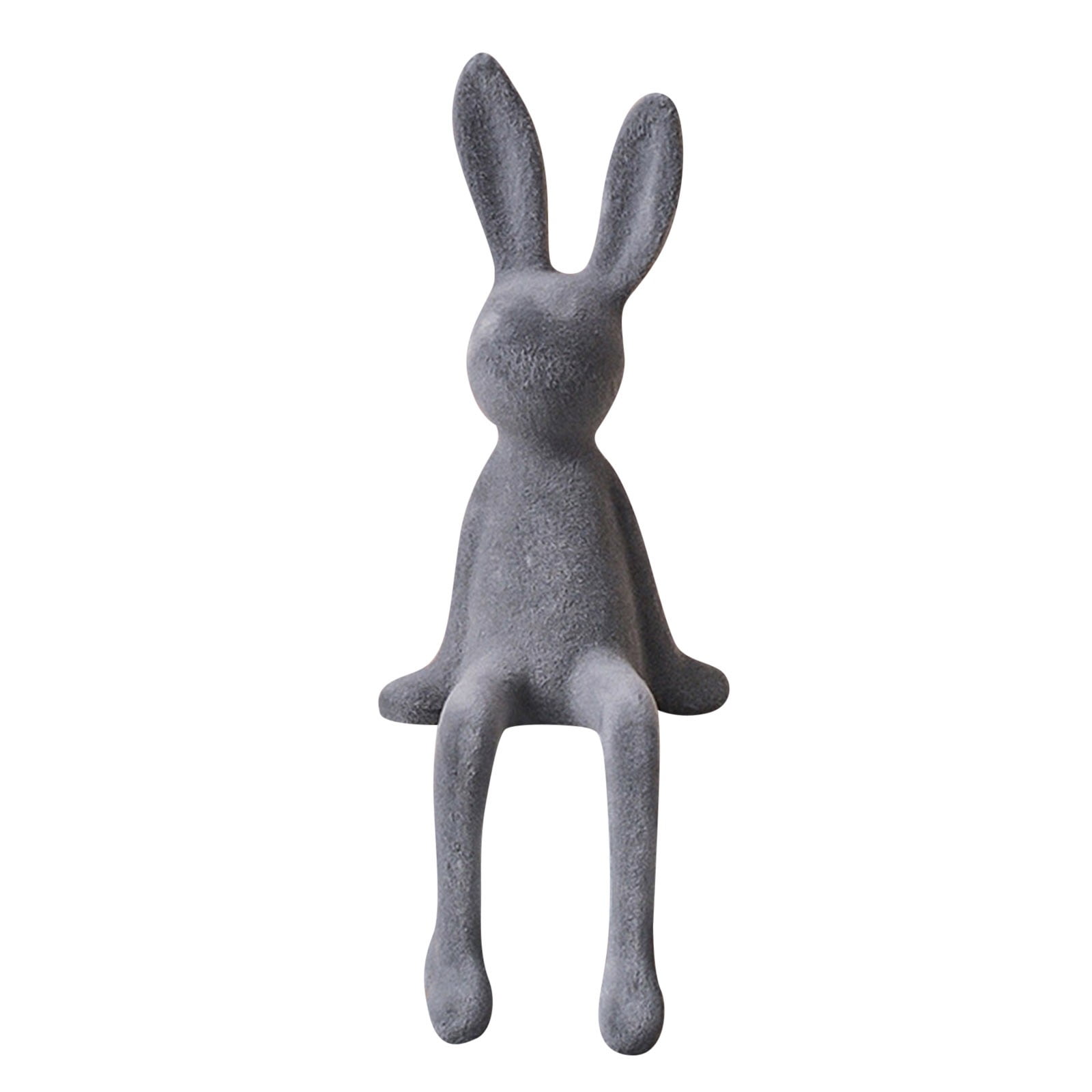 Bunny Easter Decor Decorative Sitting Rabbit Flocked Easter Bunny ...
