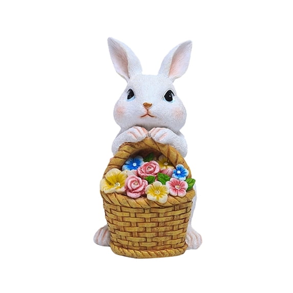 Bunny Easter Decorations Solar Powered Bunny Statue Decorations Outdoor ...