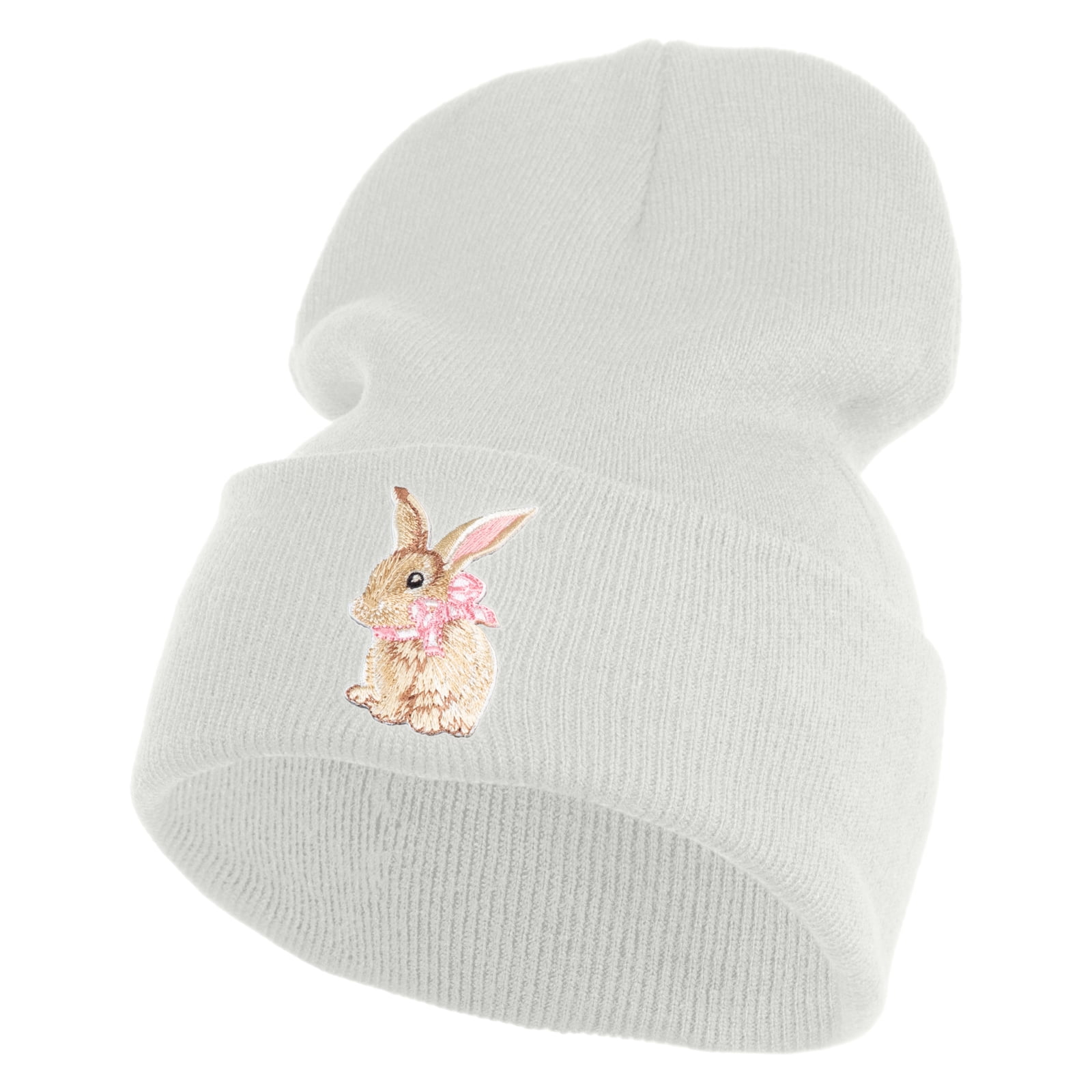 Bunny Easter Embroidered Iron On Patch 12 Inch Long Knitted Beanie ...