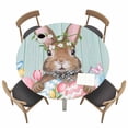 Bunny Easter Fitted Tablecloth with Elastic Edged, Round Table Cloth ...