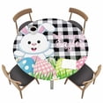 Bunny Easter Fitted Tablecloth with Elastic Edged, Round Table Cloth ...