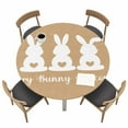 Bunny Easter Fitted Tablecloth with Elastic Edged, Round Table Cloth ...