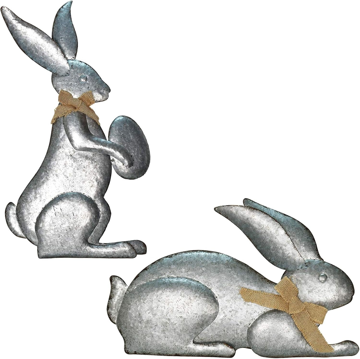 Bunny Easter Garden Decoration Galvanized Metal Rabbit Garden Stake ...