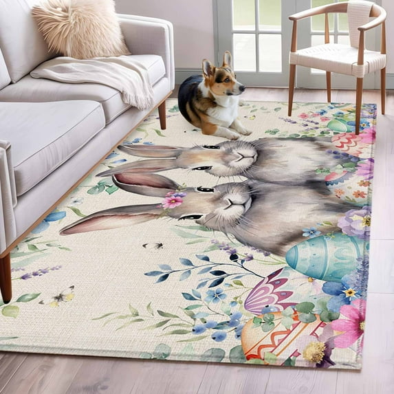 Bunny Easter Kitchen Runner Rug 2.7x5 Washable Runners for Hallway Non ...