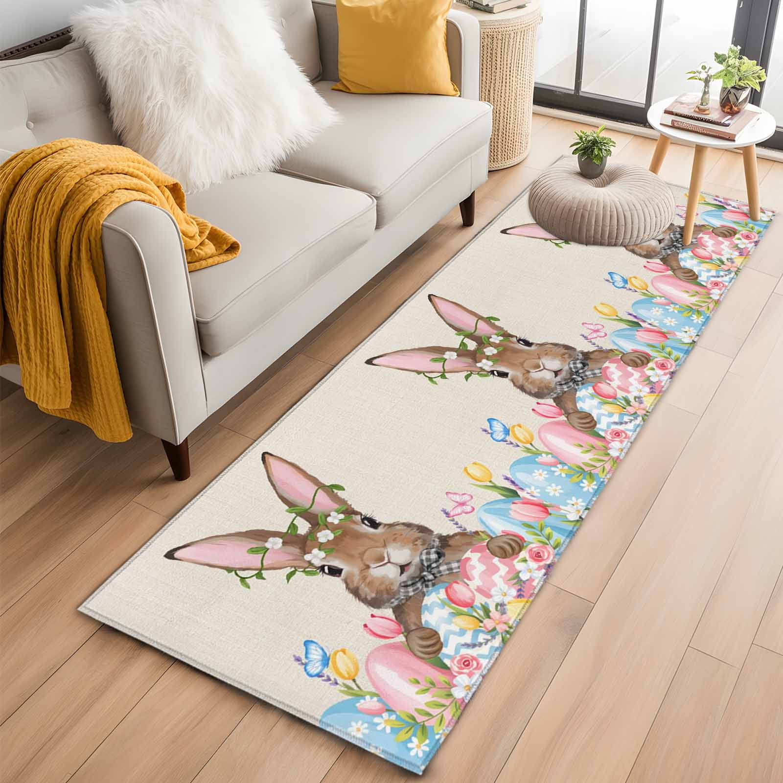 Bunny Easter Kitchen Runner Rug 2x6 Washable Runners for Hallway Non ...