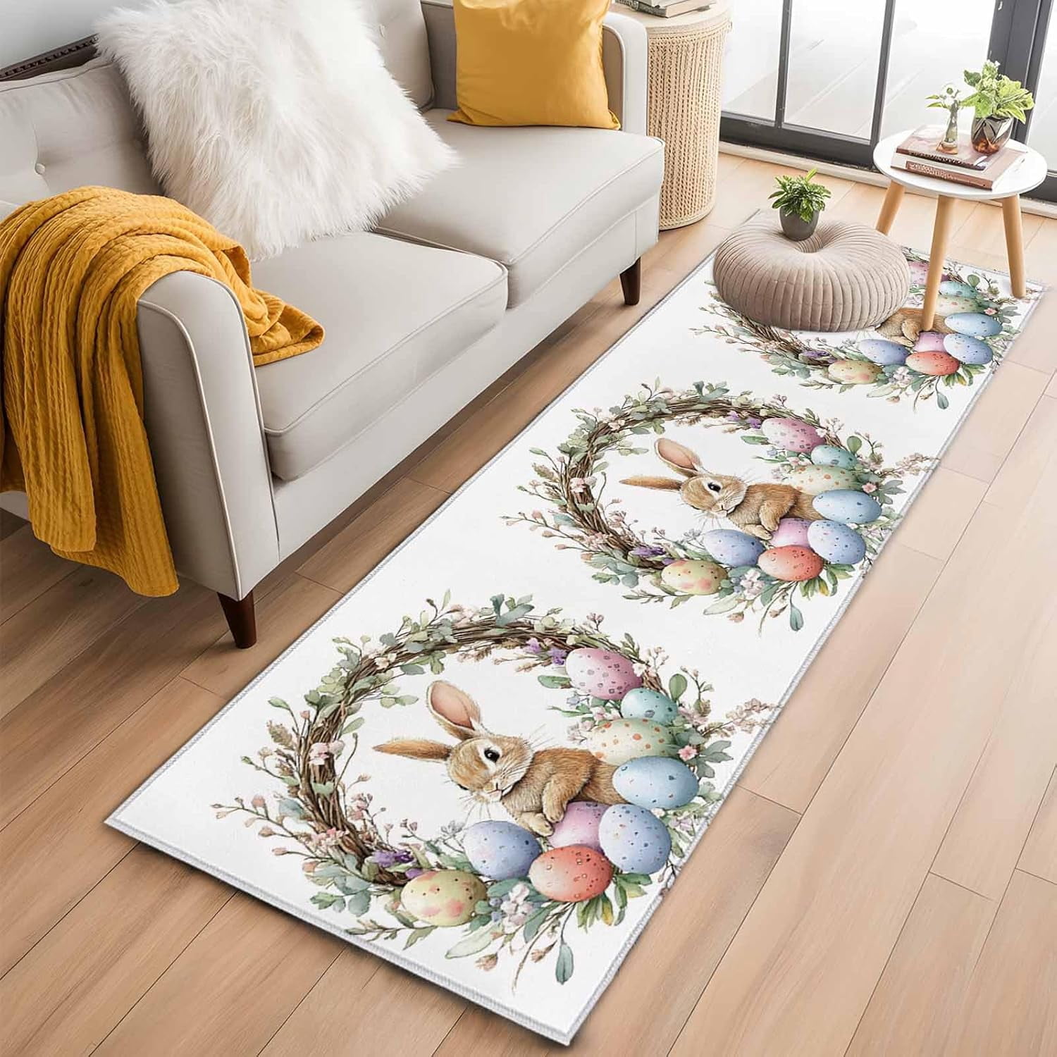 Bunny Easter Kitchen Runner Rug 2x6 Washable Runners for Hallway Non ...