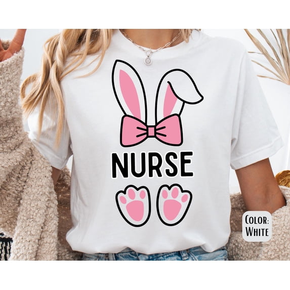 Bunny Easter Nurse Shirt RN Apparel Nurse Week Gift - Walmart.com