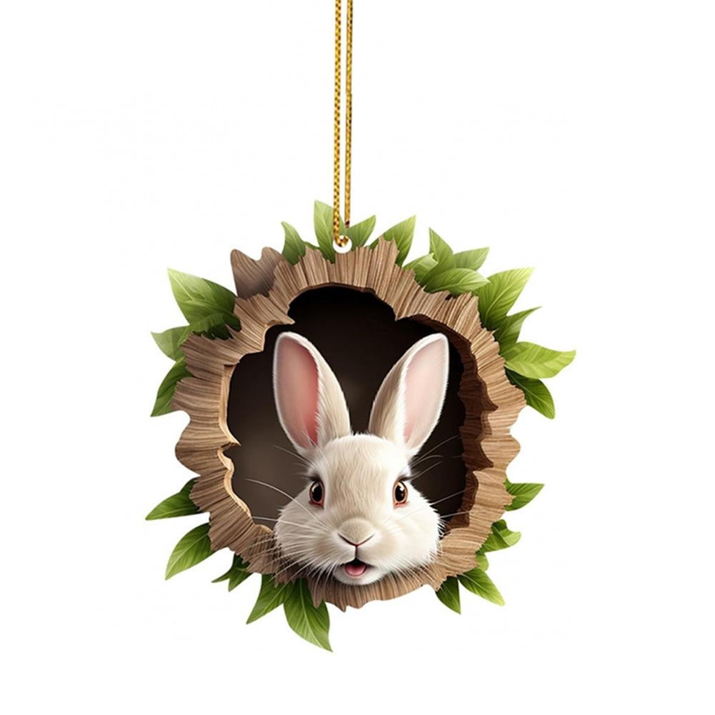 Bunny Easter Ornament,Automotive Hanging Car Charm For Rear Mirror ...