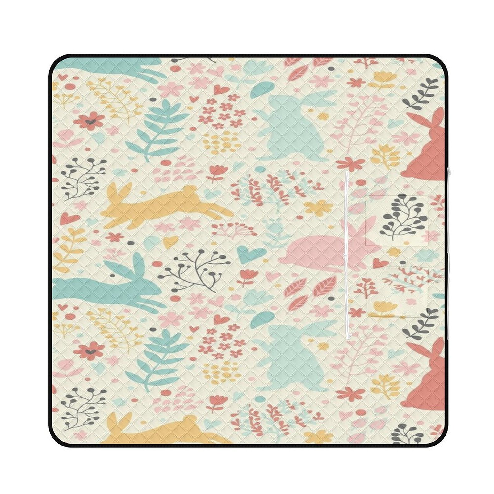 Bunny Easter Rabbit Waterproof Beach Mat Folding Mattress Portable Lightweight Picnic Mat ﻿Large ...