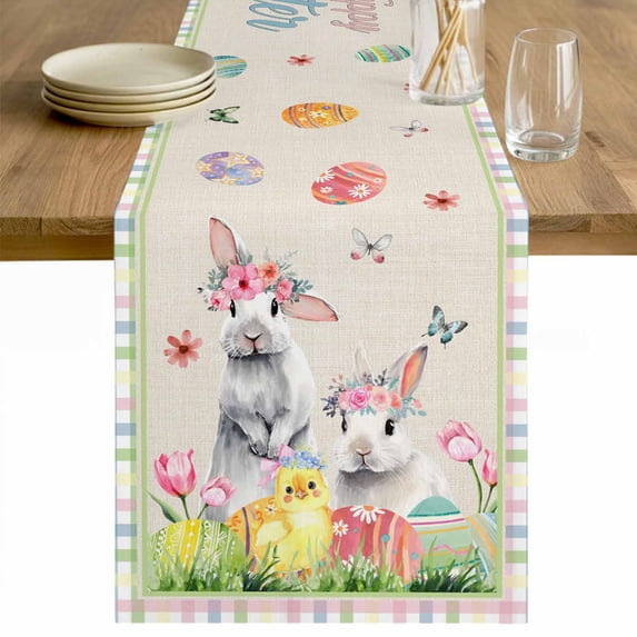 Bunny Easter Table Runner 36 Inches Long Farmhouse Dress Scarves ...