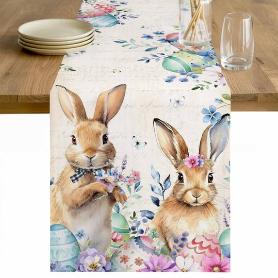 Bunny Easter Table Runner 60 Inches Long Farmhouse Dress Scarves ...