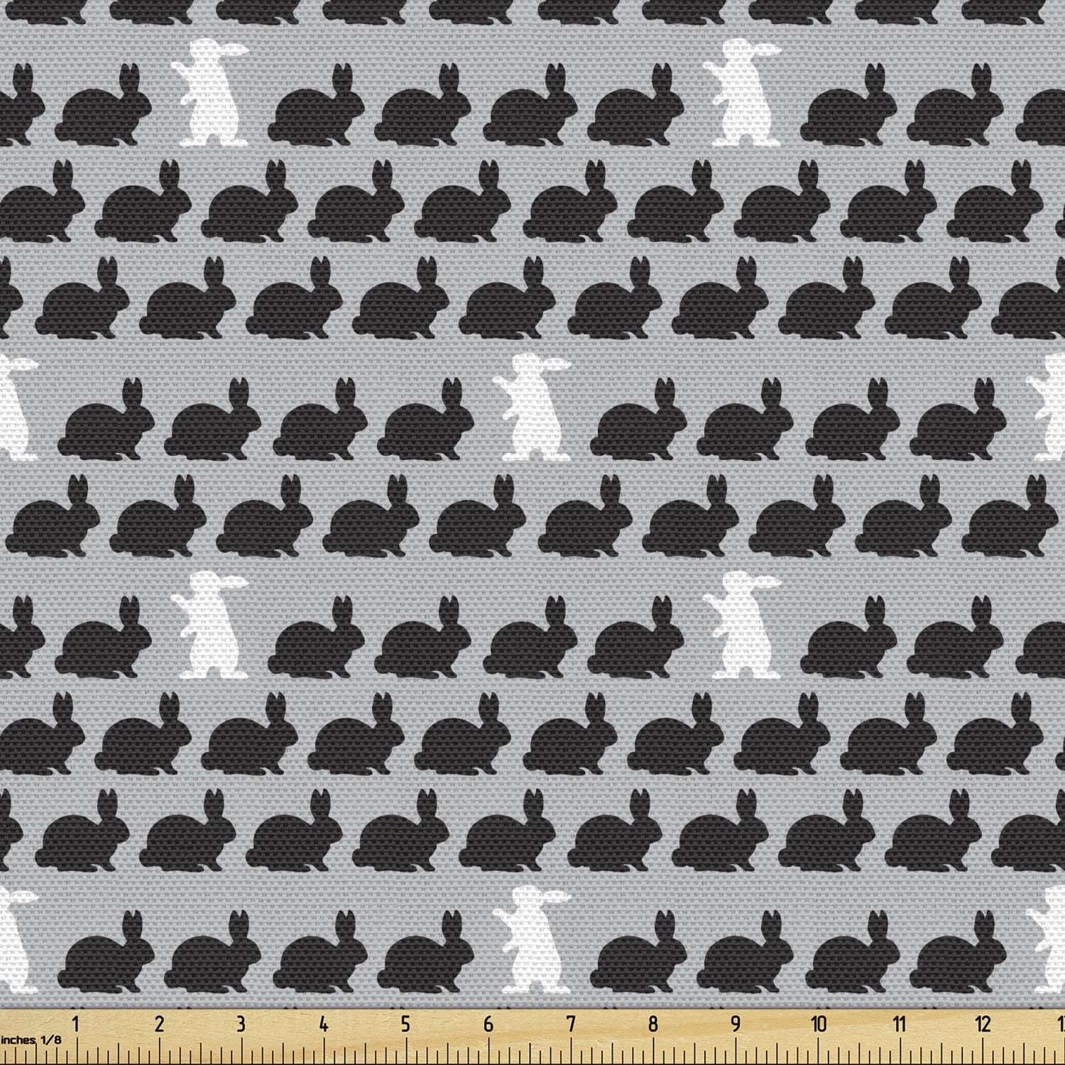 Ambesonne Bunny Fabric by the Yard Upholstery, Repeating Rabbits Layout ...
