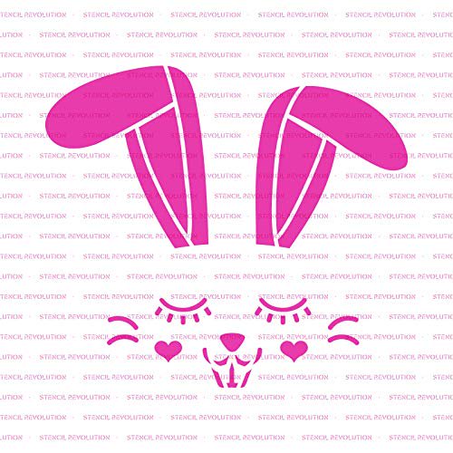 Bunny Face Stencil - Cute Stencil Designs, Bunny Feet Stencil, Easter ...