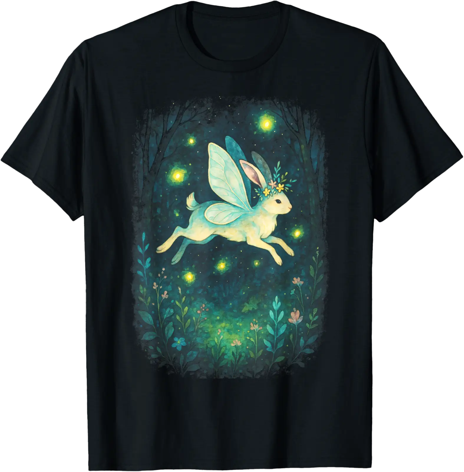 Bunny - Fairy Forest Night Art T-Shirt - Walmart.com