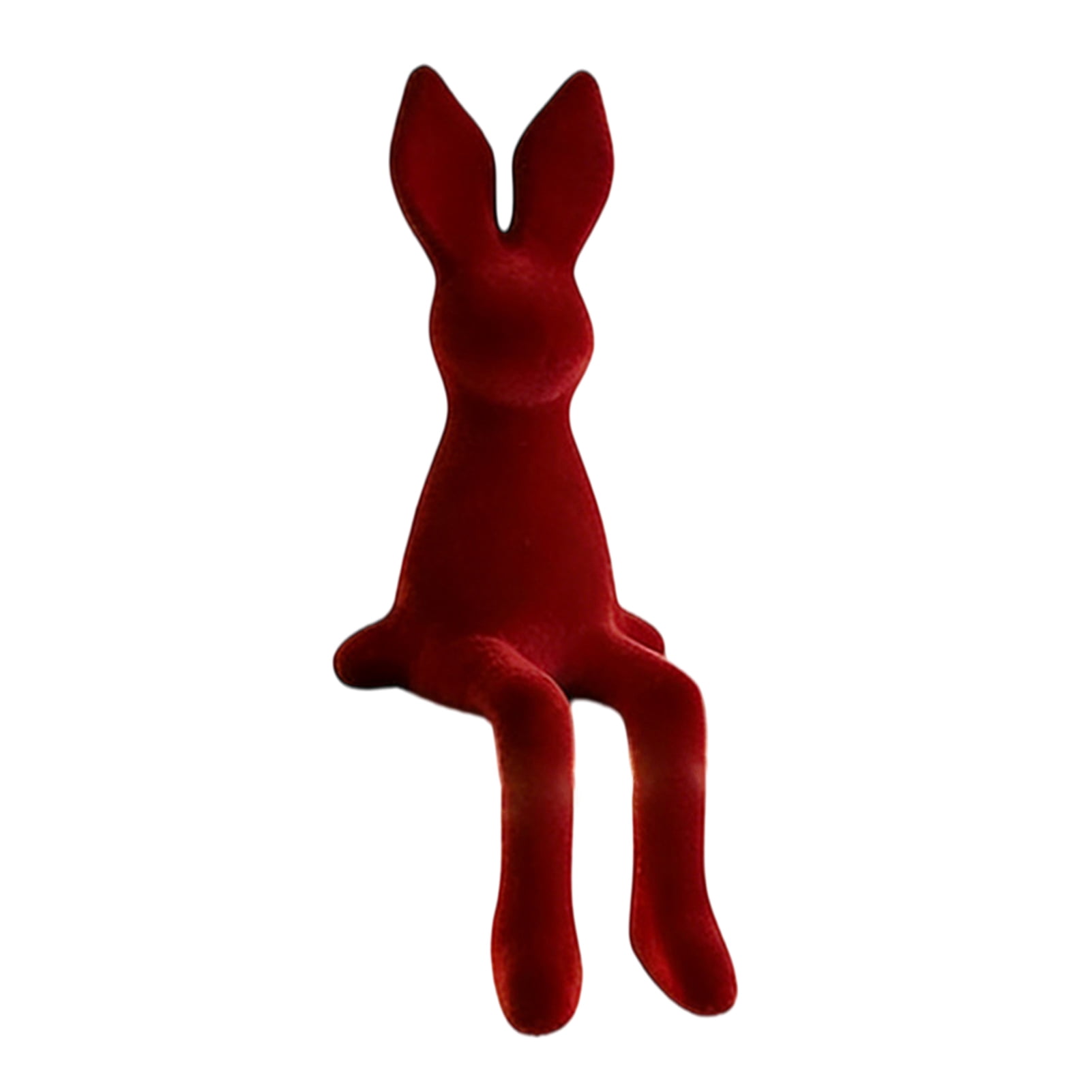 Bunny Figurine Sitting Bunny Statue Flocking Rabbit Figurine Modern ...
