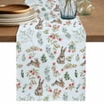 Bunny Floral Easter Table Runner, Elegant Pastoral Spring Floral ...