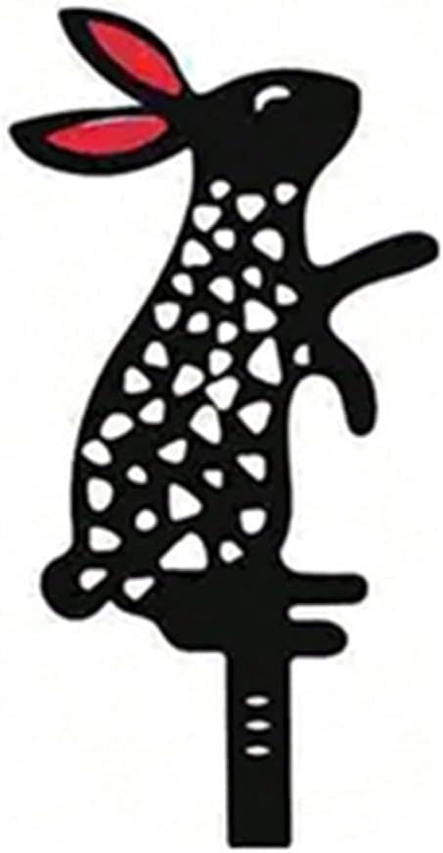 Bunny Garden Statues Metal Rabbit Yard Art Outdoor Black Rabbit Decor ...