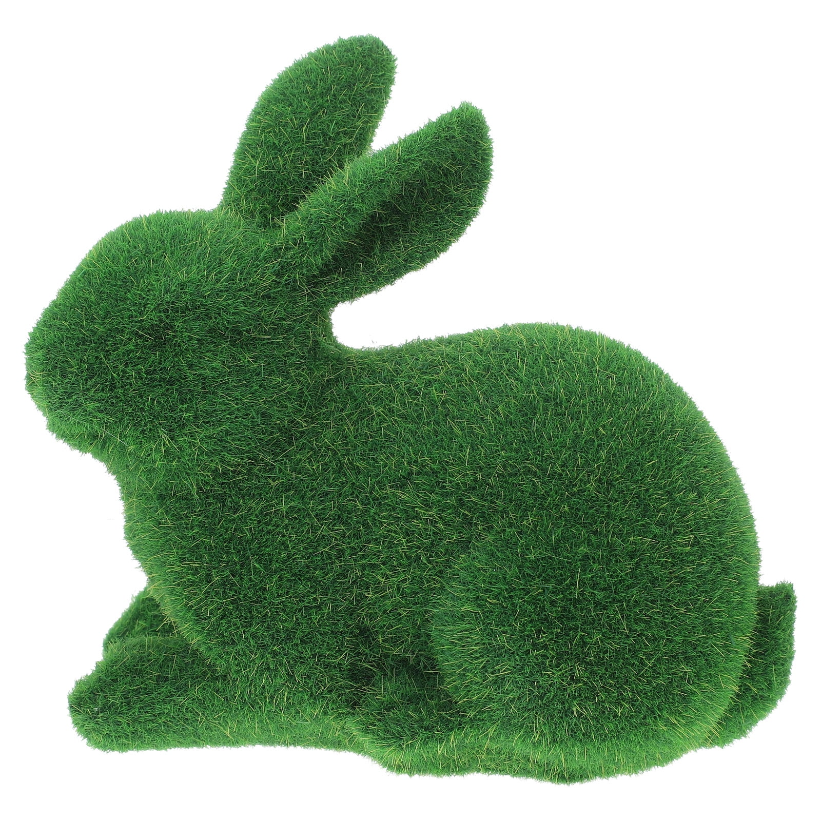 Bunny Garden Statue Simulated Moss Rabbit Decor Flocked Bunny Ornament ...