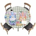 Bunny Gnomes Easter Fitted Tablecloth with Elastic Edged, Round Table ...