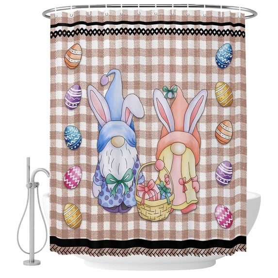 Bunny Gnomes Easter Shower Curtain, Waterproof Shower Curtains for ...
