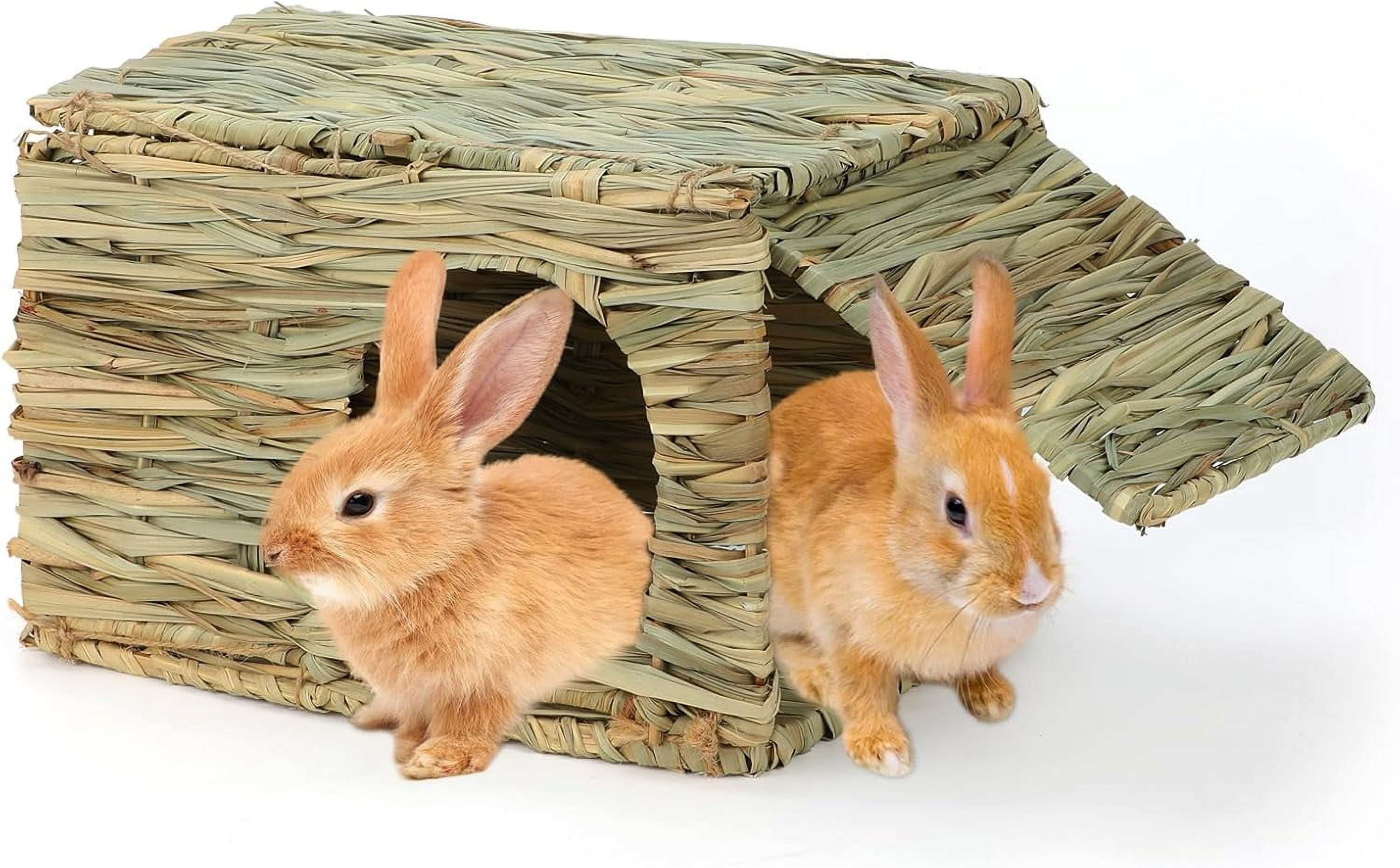 Bunny Grass House Natural Seagrass Bed Hideaway Toy Rabbit Hideout Hay ...