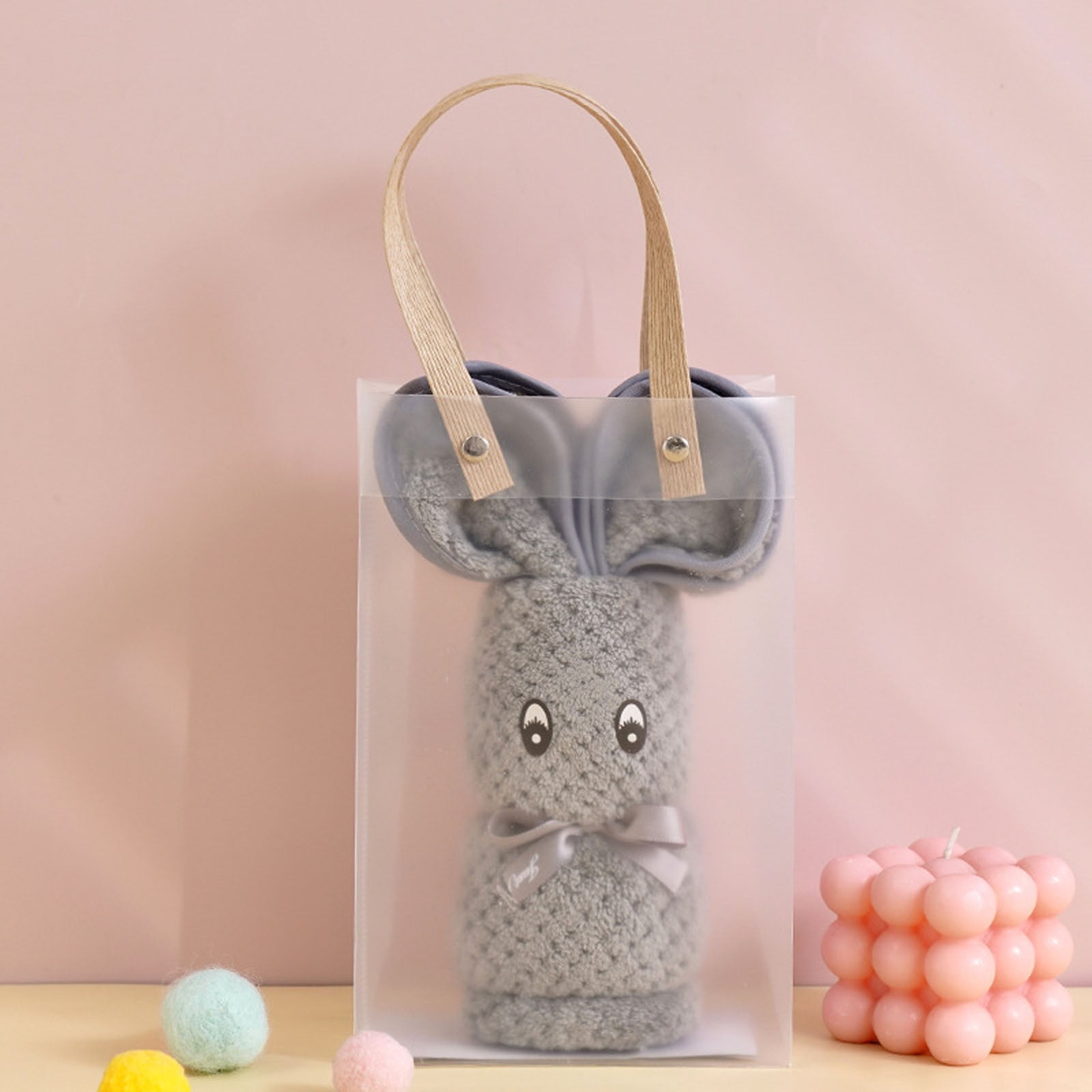 Bunny Hand Towel Gift Set, Cute Rabbit Design Coral Fleece Towel, Soft ...