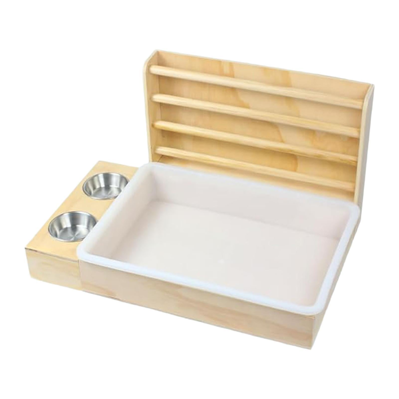 Bunny Hay Manger Hay Rack Food Dispenser Sturdy Wood Construction for ...