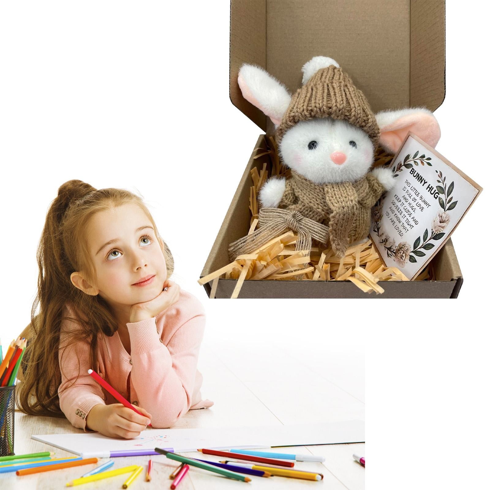 Bunny Hug Plush Easter Gift – Soft Floppy Rabbit in a Box, Positive ...