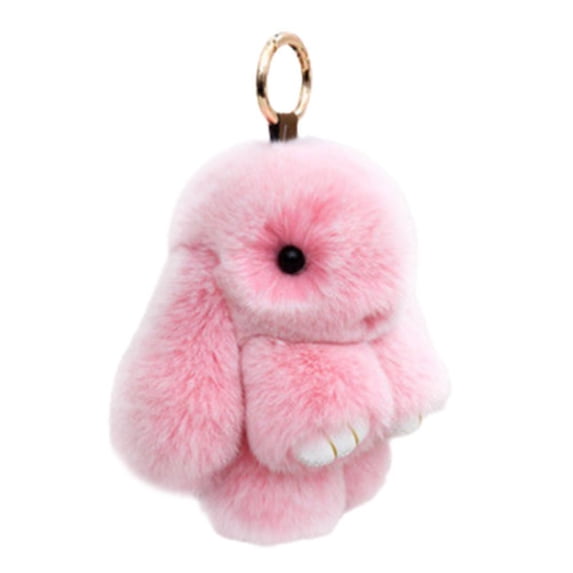 Bunny Keychain, Soft Handmade Fluffy Plush Rabbit Charm, 5.85 Inch ...