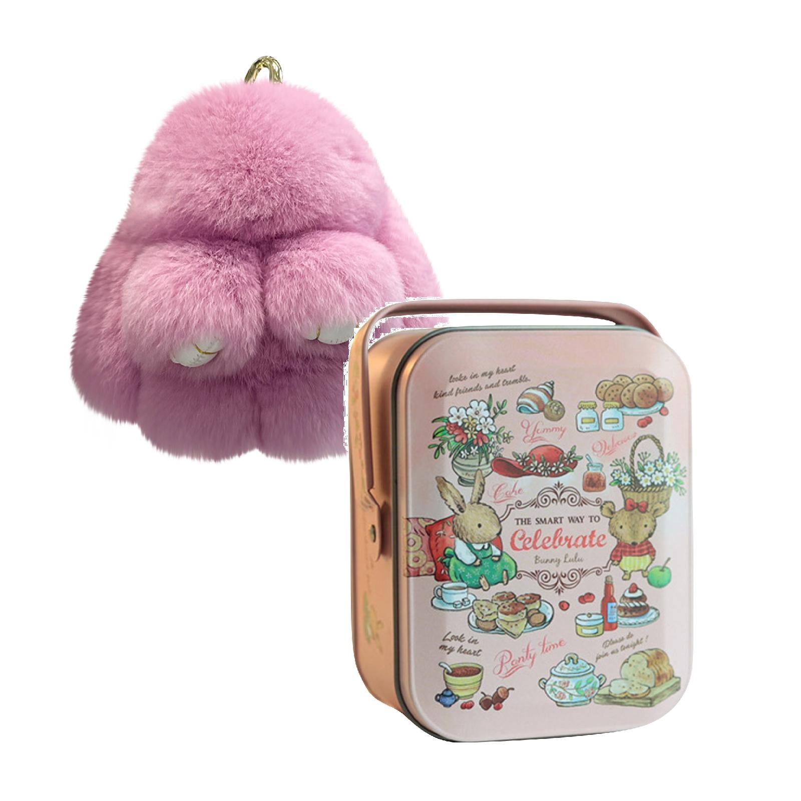 Bunny Keychain with Box, Bunny Keychain with Tin, Cute Plush Bunny ...