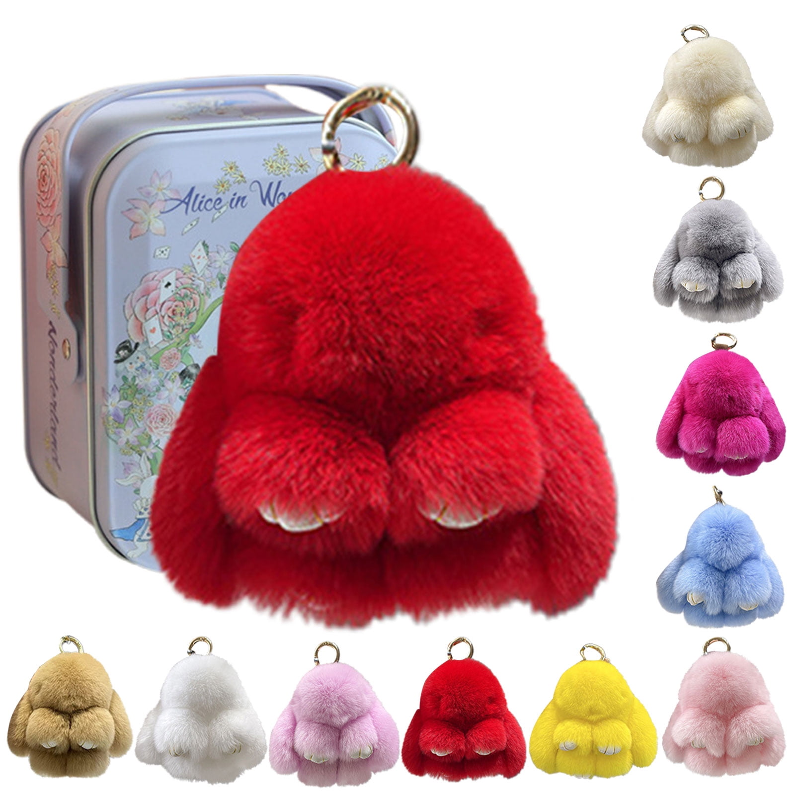 Bunny Keychain with Box, Cute Lulu Keychain with Tin, Cute Plush Bunny ...