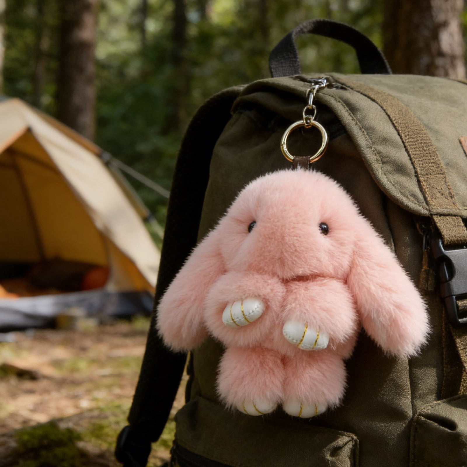 Bunny Keychain with Tin, Handmade Soft Plush Bunny Charm for Keys, Bags ...