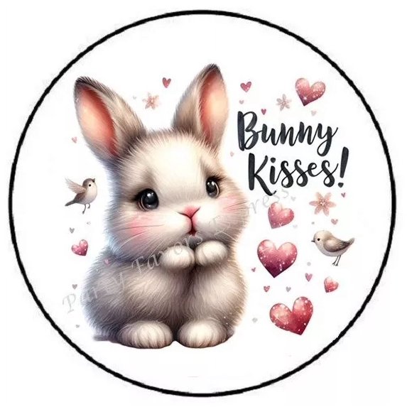 Bunny Kisses Easter Stickers Party Favors Phone Decal Water Bottle ...