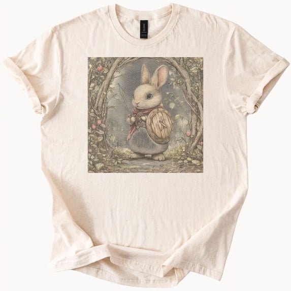 Bunny Knight Graphic Tee Sword And Shield Rabbit Est Adventure Shirt ...