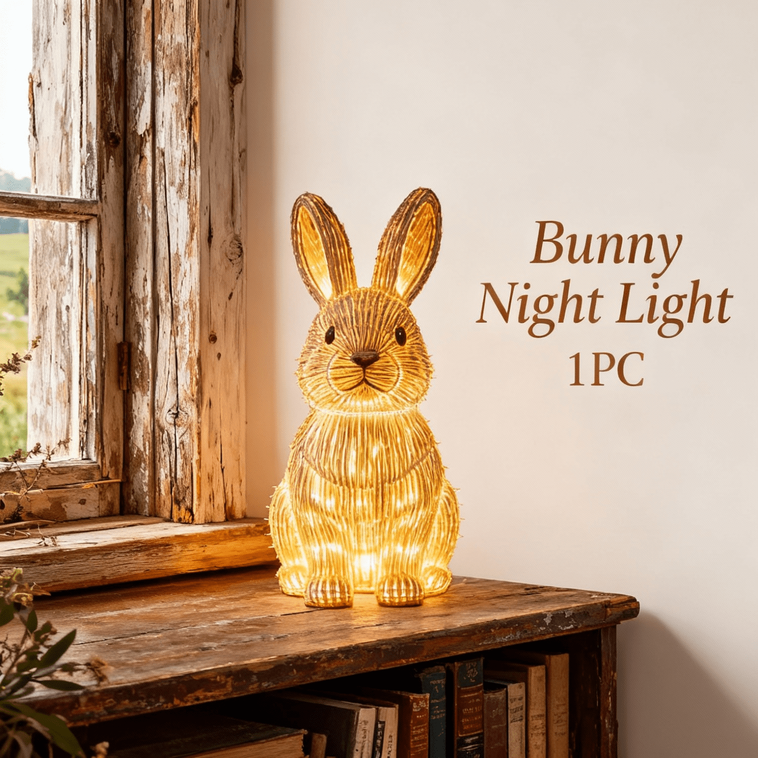 Bunny Lamp 3D Resin Night Light, LED Warm Light Easter Bunny Lamp ...