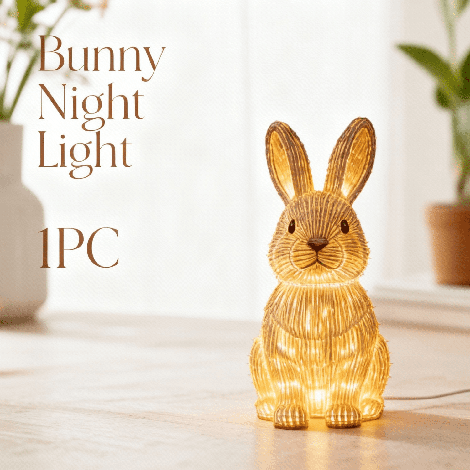 Bunny Lamp LED Resin Night Light, Creative Rabbit Illusion Lamp, Cute ...