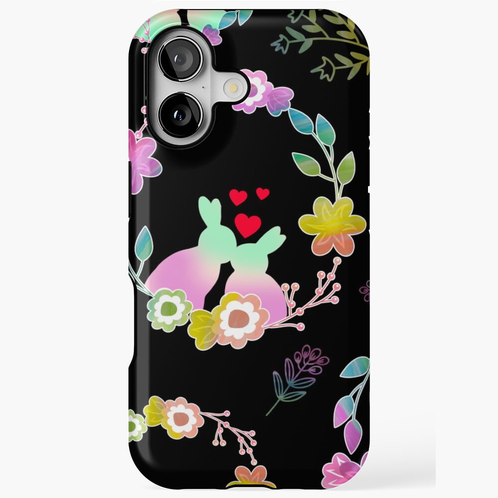 Bunny Love Pastel Rainbow Romance iPhone Case 17 to 11 Pro Max ...