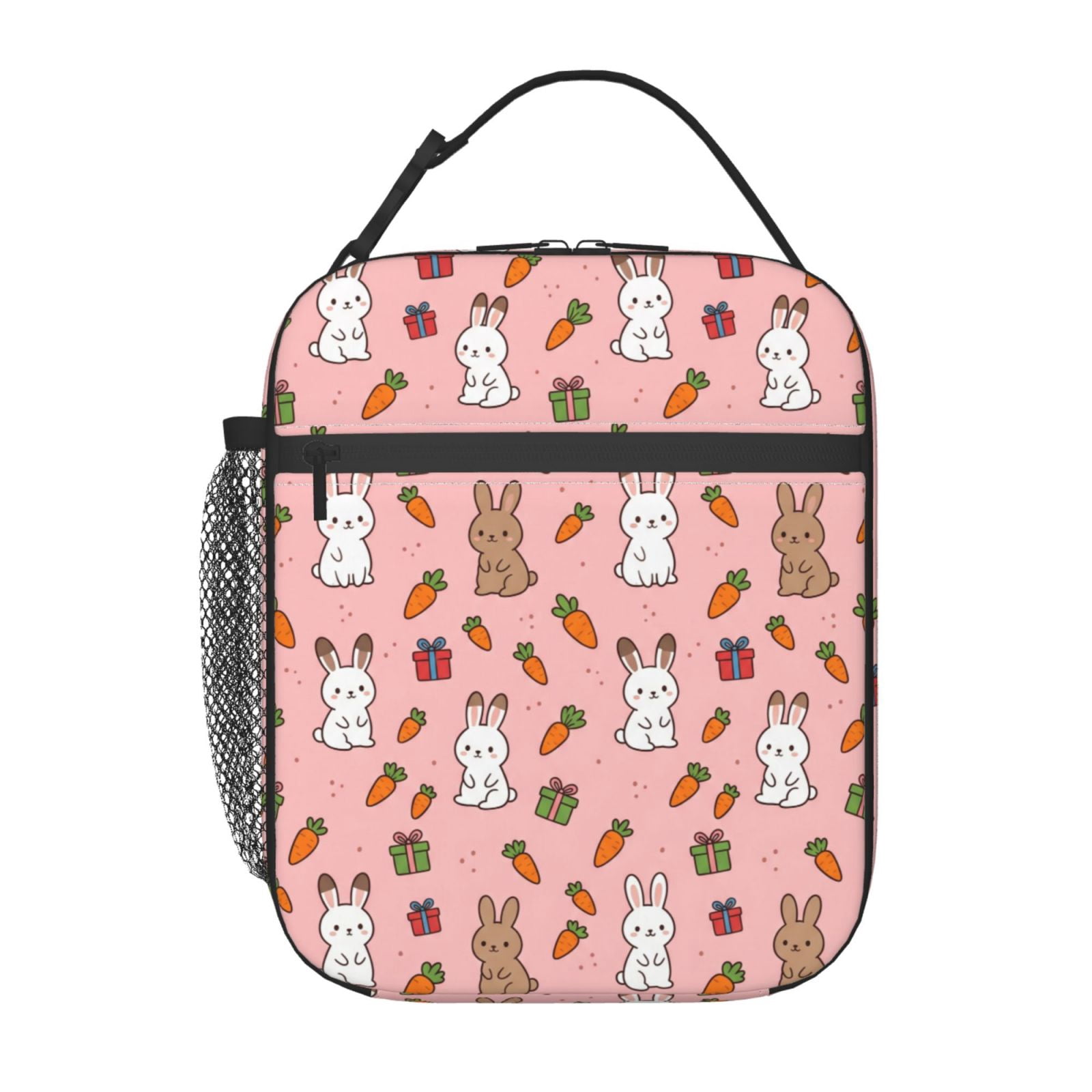 Bunny Lunch Bag Cute Cartoon Pattern Reusable Cooler Tote With Front ...